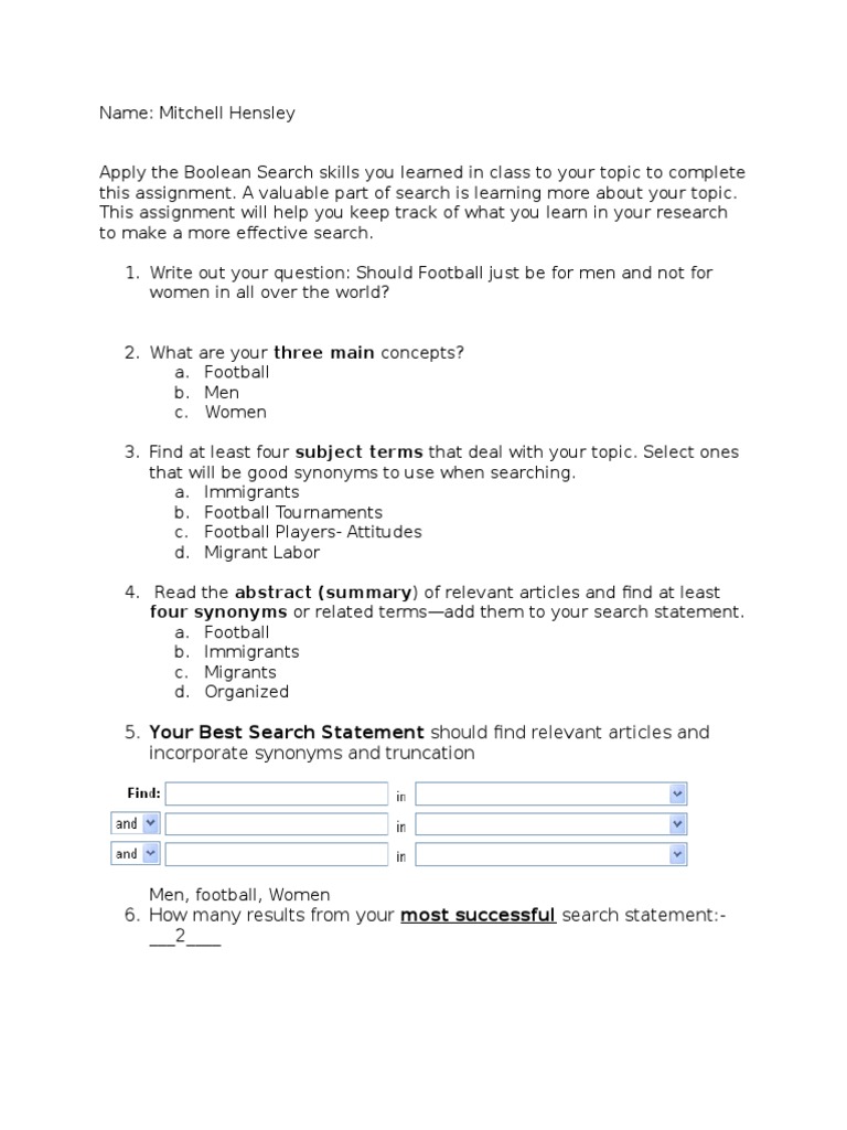 Boolean Search Handout 3 | PDF