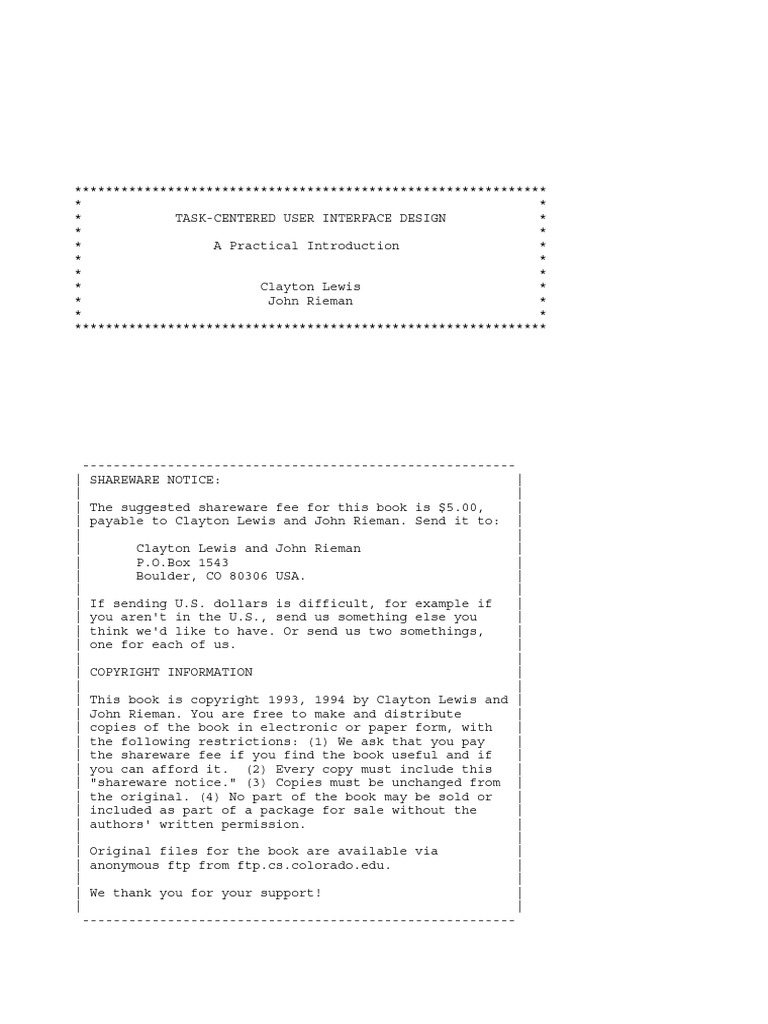 Task-Centered User Interface Design | PDF | User Interface | Usability
