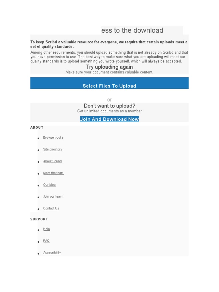 Ess To The Download: Try Uploading Again | PDF