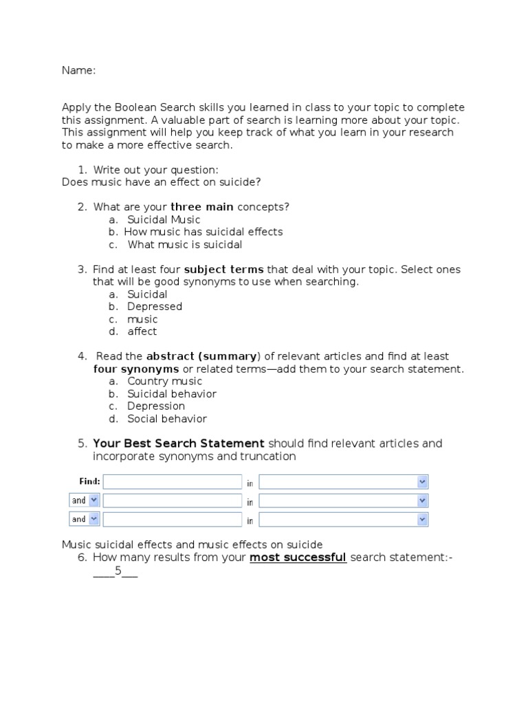 Boolean Search Handout | PDF