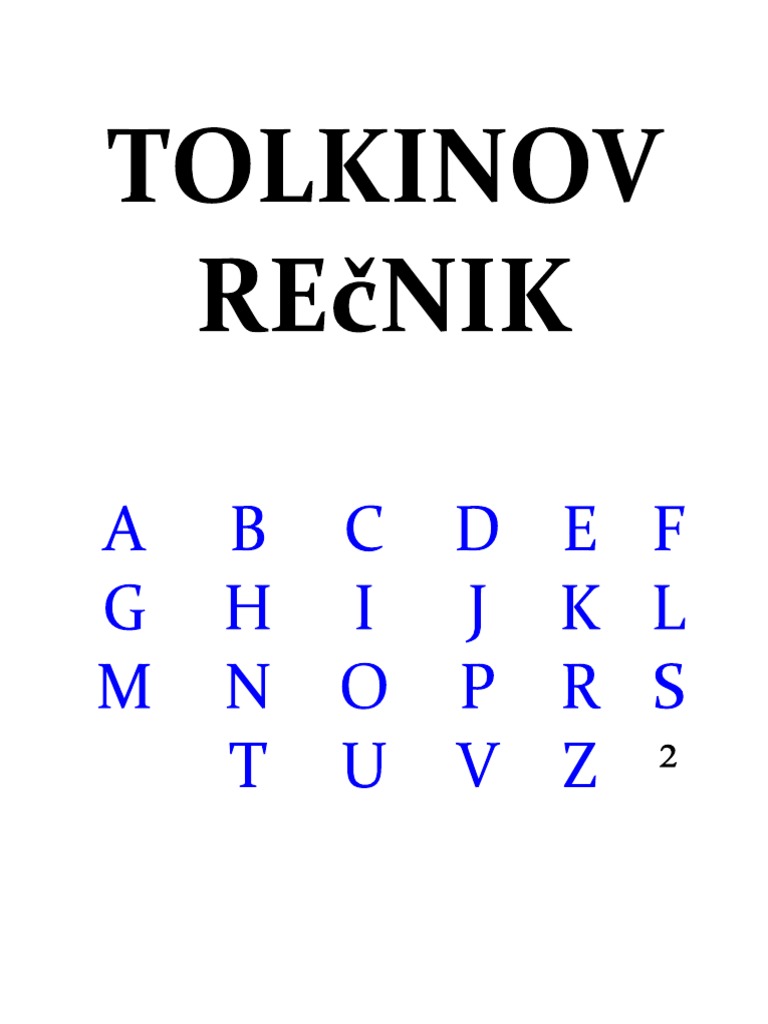 Tolkinov Recnik PDF | PDF