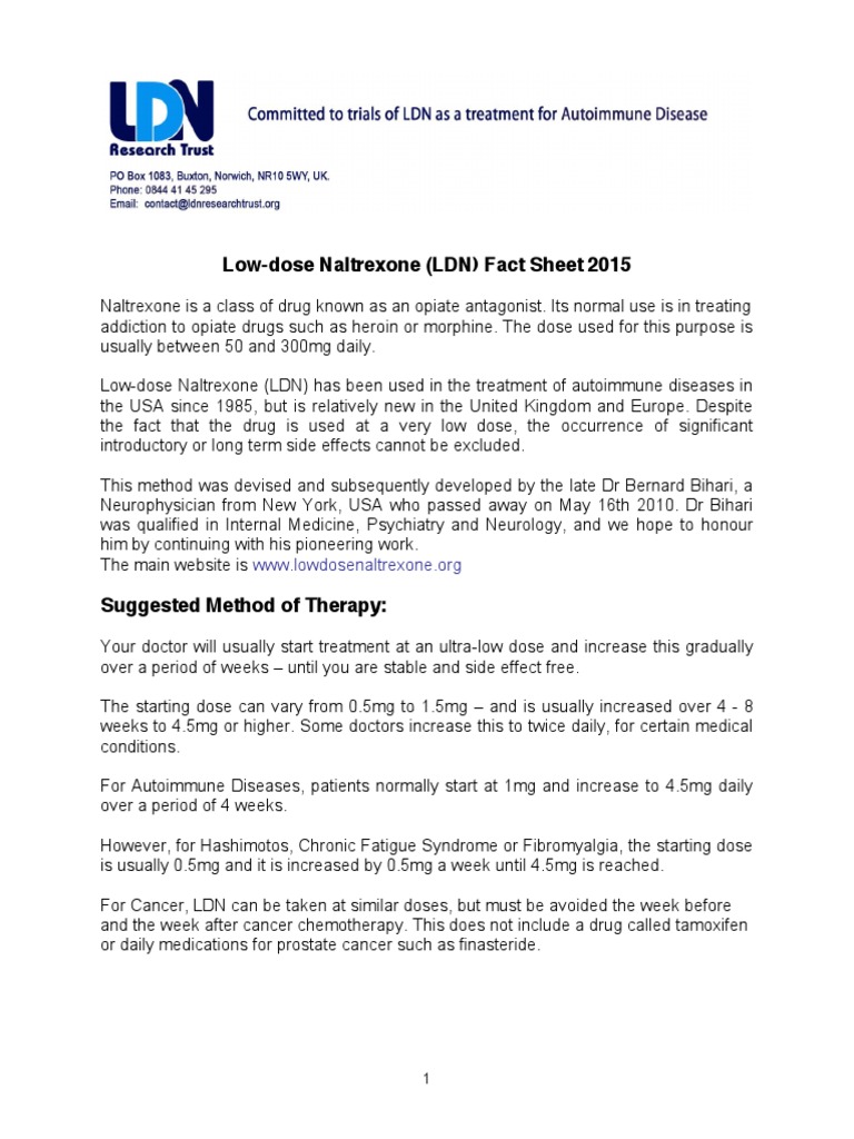 LDN Information Pack | PDF | Cancer | Autoimmunity