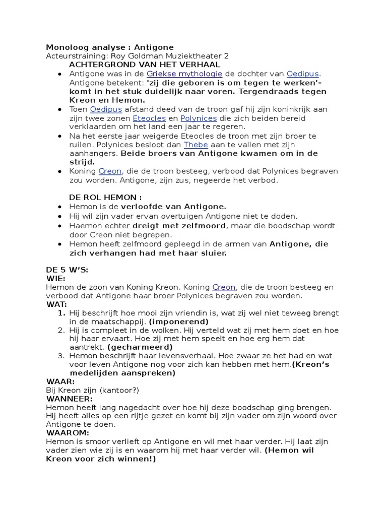 Monoloog Analyse | PDF