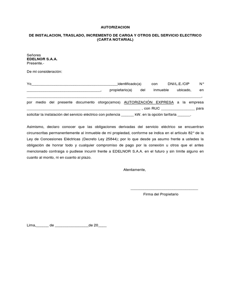 Modelo Autorización de Propietario | PDF