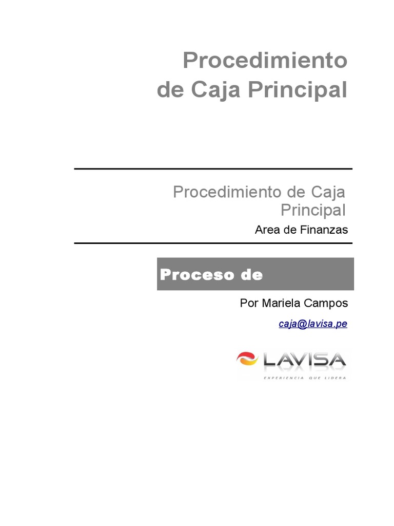 Procedimiento de Caja Principal | PDF | Efectivo | Contabilidad