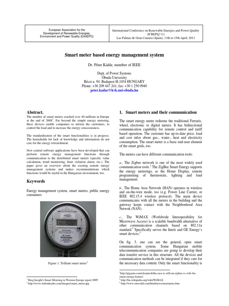 Smart Meter Based Energy Management System | PDF | Hvac | Energy Management