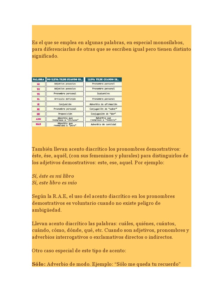 Clases de Acentos Especiales | PDF | Adjetivo | Palabra