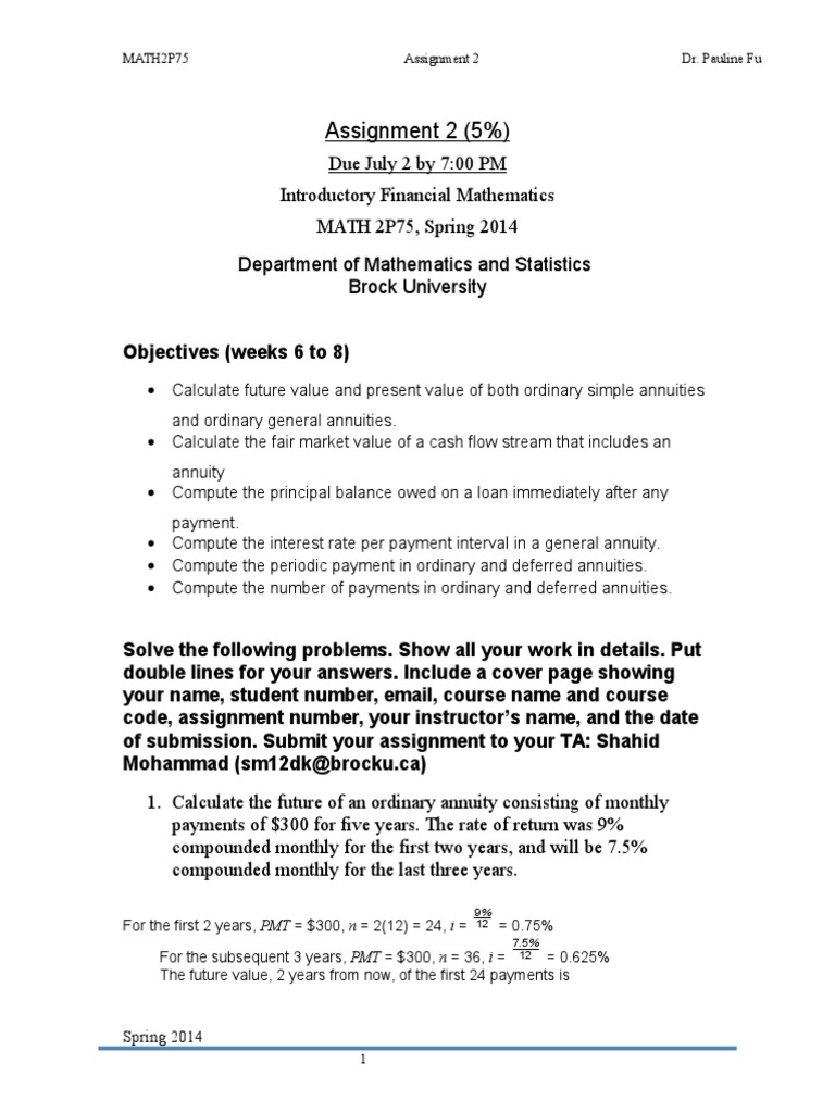 Assignment2 Solution | Download Free PDF | Present Value | Interest