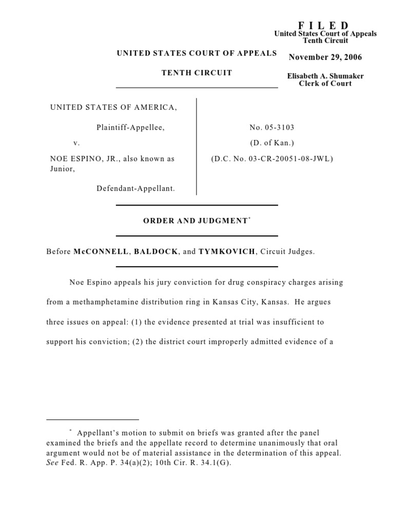 United States v. Espino, 10th Cir. (2006) | PDF | United States V ...
