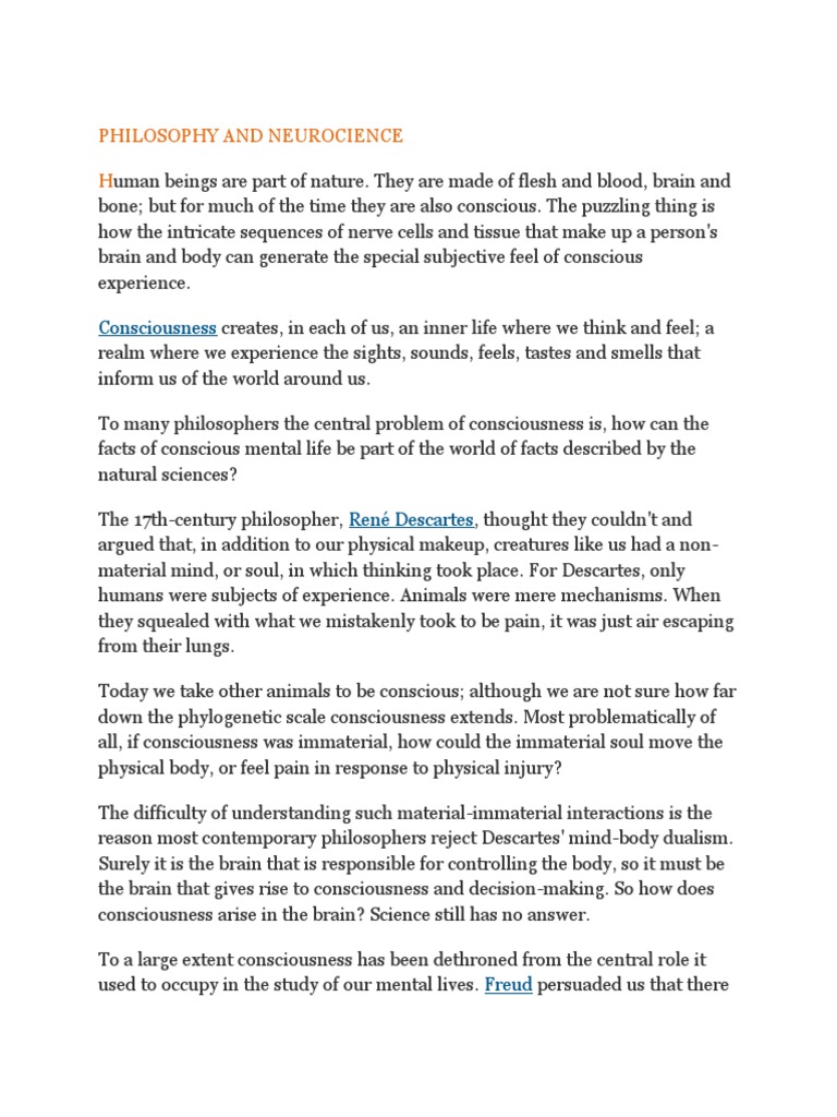 Consciousness, the Brain, and the Challenge of Understanding the ...