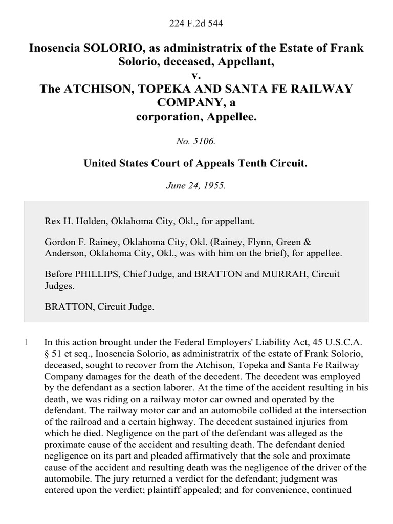 Inosencia Solorio, As Administratrix of The Estate of Frank Solorio ...