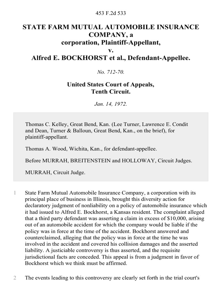 State Farm Mutual Automobile Insurance Company, A Corporation v. Alfred ...