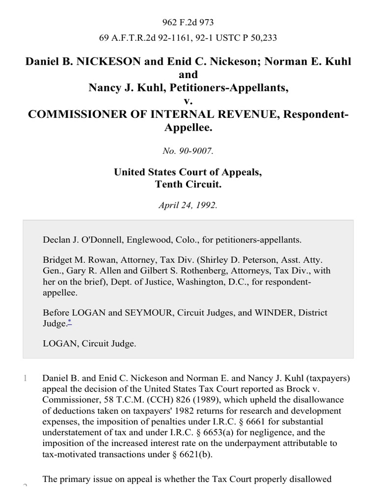 Daniel B. Nickeson and Enid C. Nickeson Norman E. Kuhl and Nancy J ...