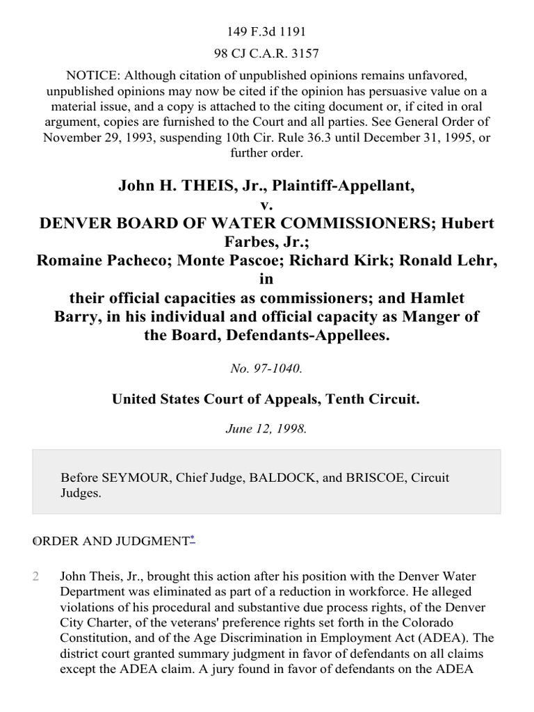 United States Court of Appeals, Tenth Circuit | PDF | Fourteenth ...