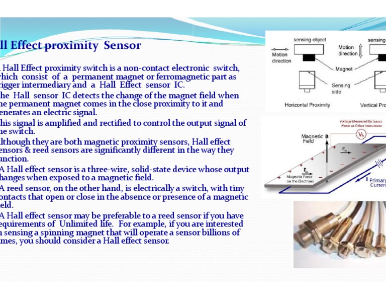 Hall Effect Proximity Sensor Operation & Comparison to Reed Sensors | PDF