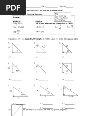 Solving Right Triangles Worksheet Answers Trigonometry How To Solve