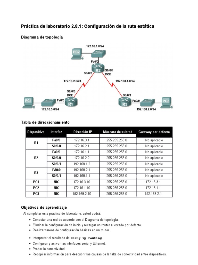 Enrutamiento Estatico Tobar | PDF | Enrutador (Computación) | Dirección IP