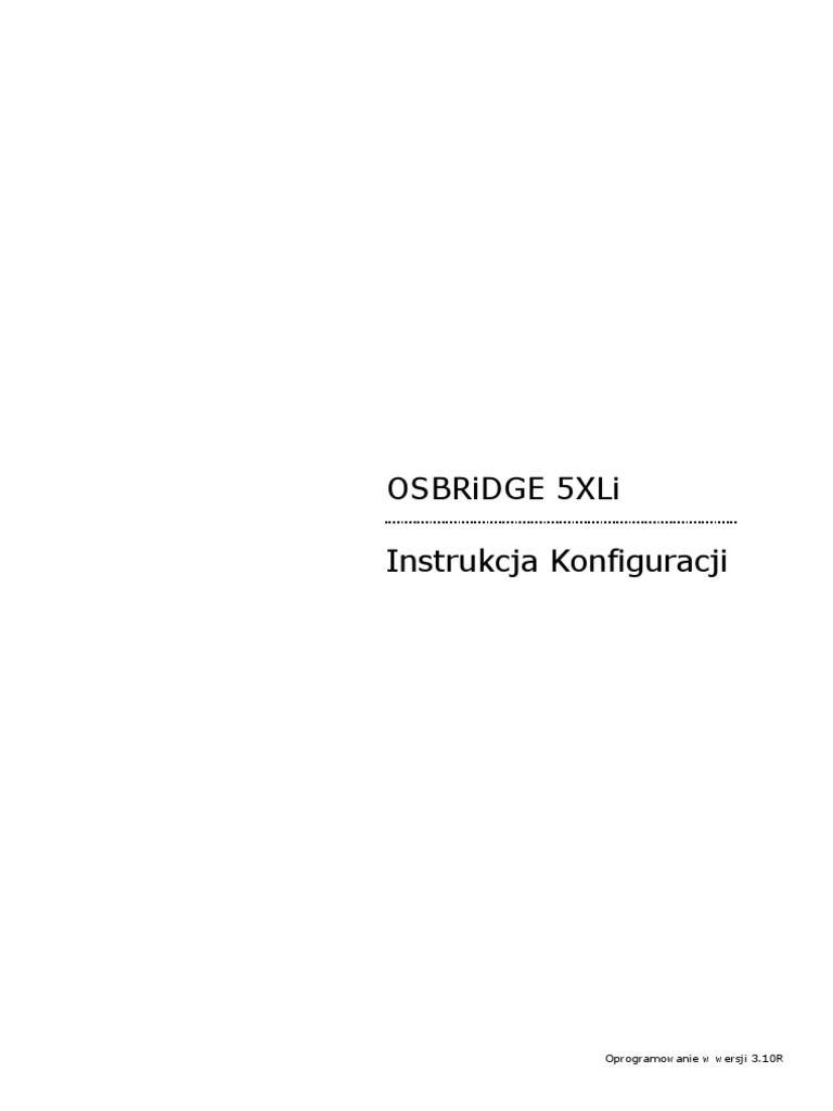 Osbridge 5gxi Manual PL | PDF