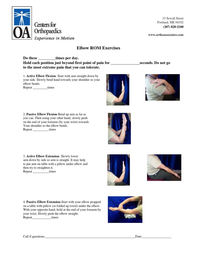 Elbow ROM Exercises: 33 Sewall Street Portland, ME 04102 | Download ...