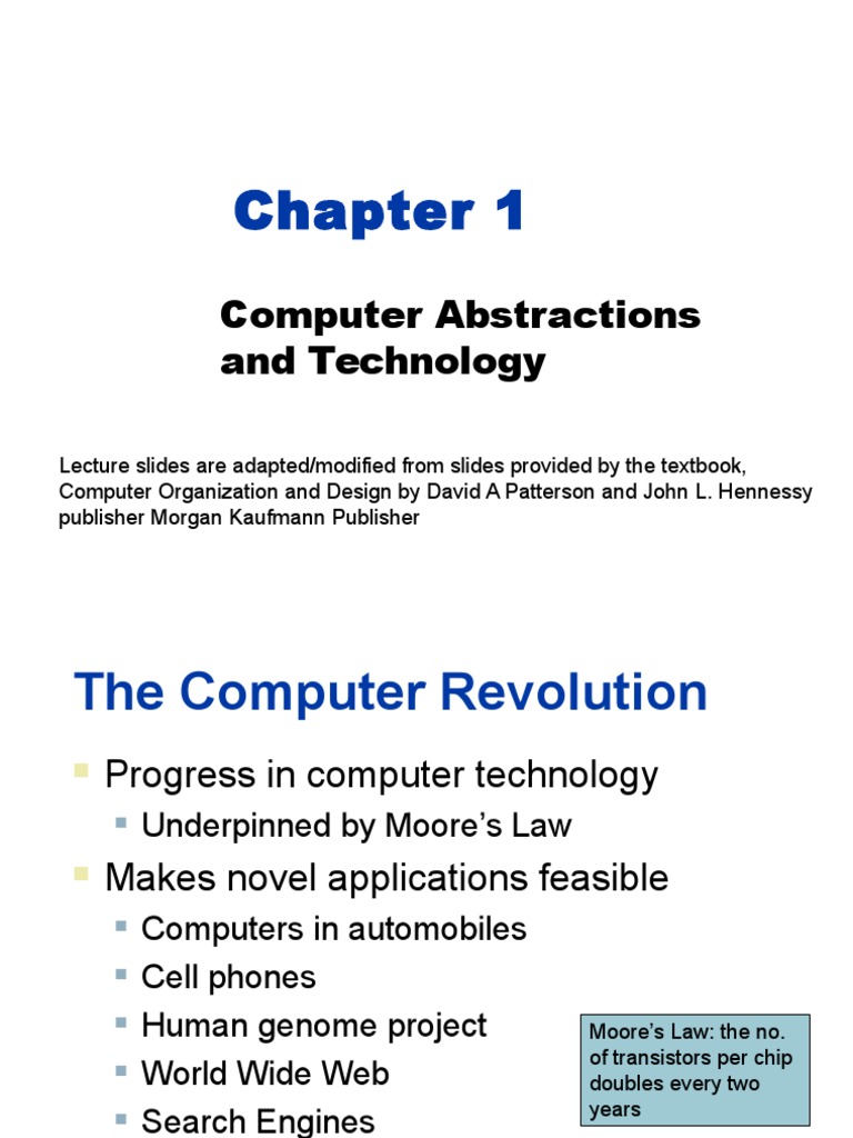 Chapter 1: Computer Abstractions and Technology | PDF | Central Processing Unit | Computer Memory