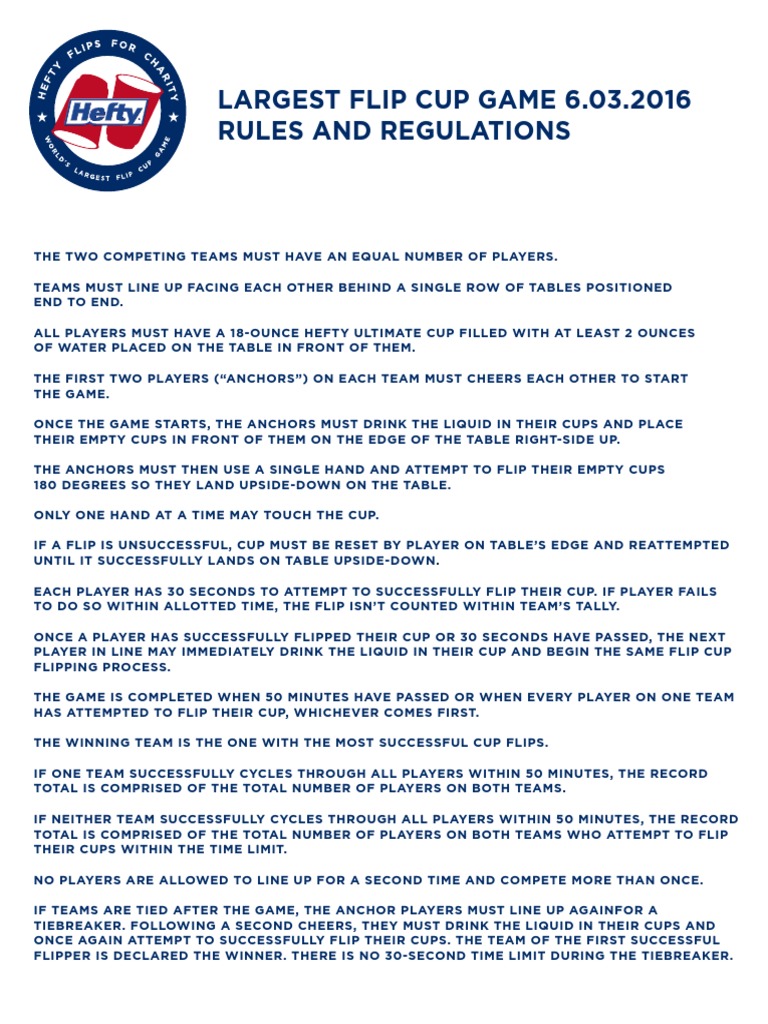 Flip Cup Game Rules and Instructions | PDF