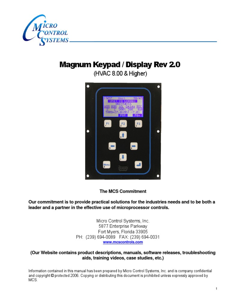 Magnum Keypad Operation Manual | PDF | Menu (Computing) | Lockout ...
