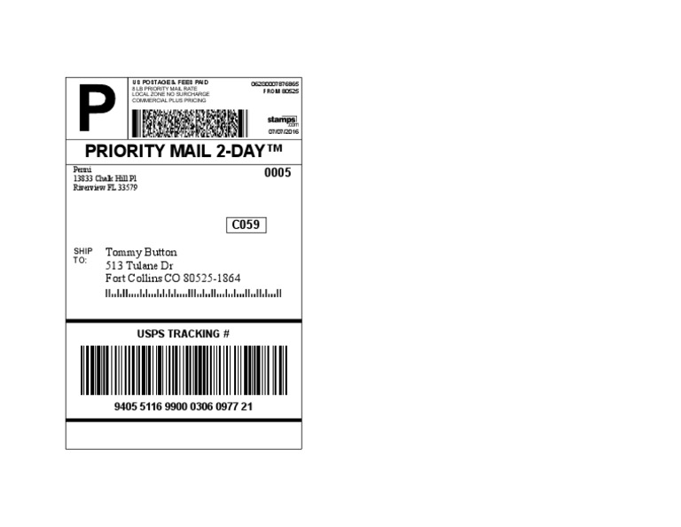 Priority Mail 2-Day™: Usps Tracking # | PDF
