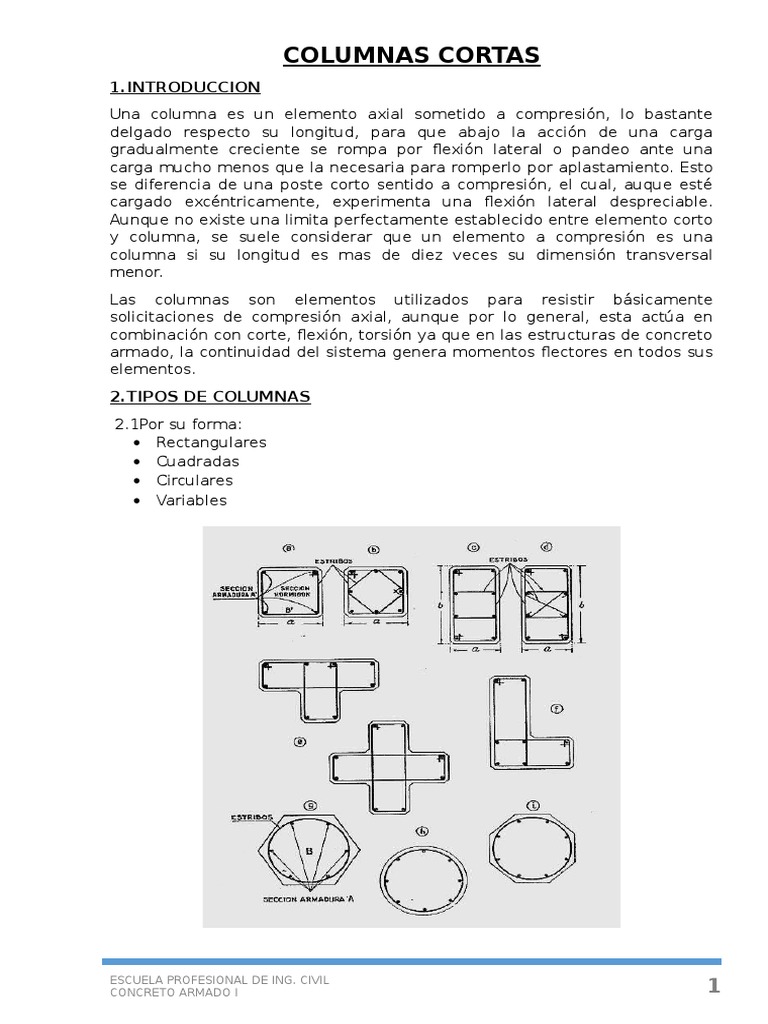 Columnas Cortas | PDF | Pandeo | Concreto reforzado