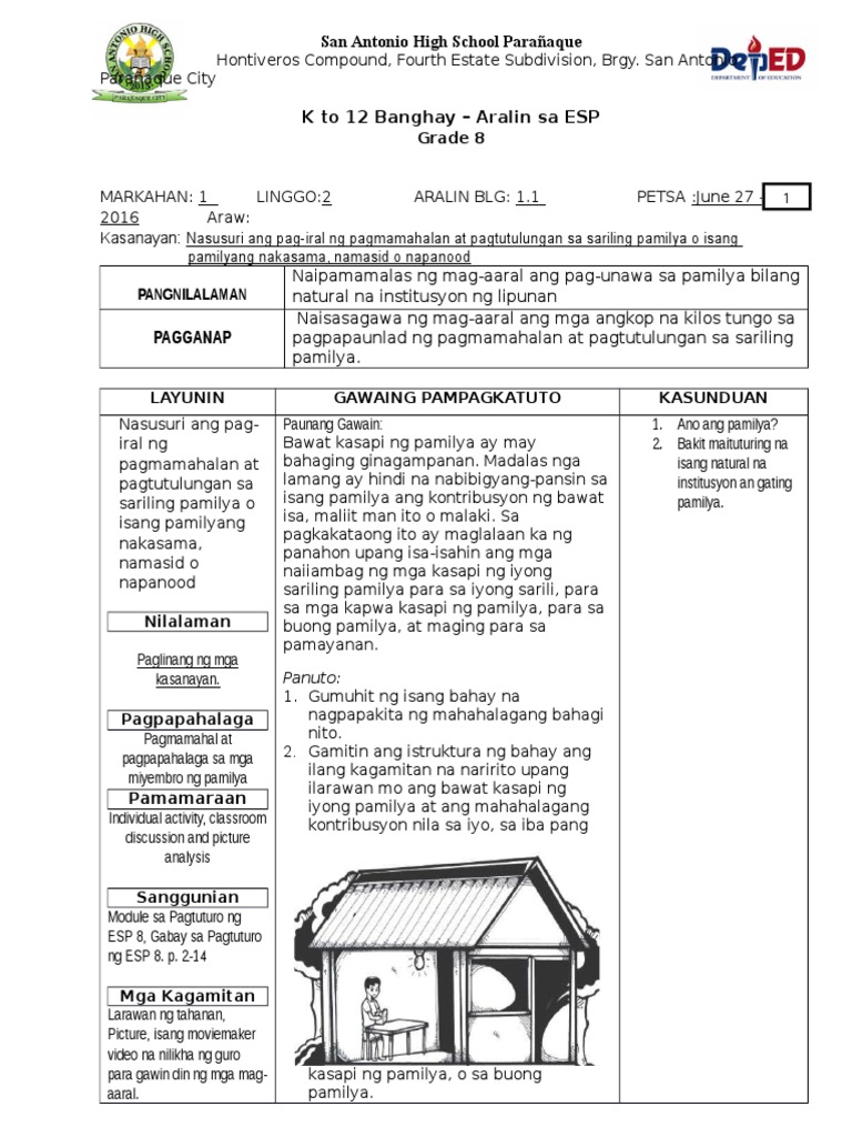 K To 12 Lesson Plan Template | PDF