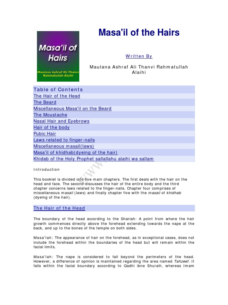 Islami Fiqh Masail of The Hairs en | PDF | Beard | Hadith