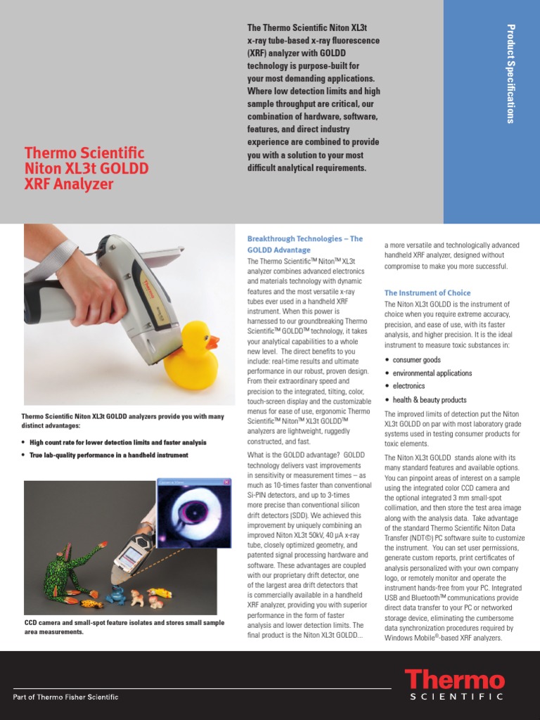 Thermo Scientific - Niton XL3t GOLDD | Personal Computers | Detection Limit