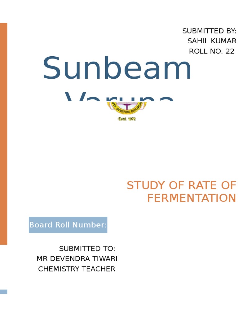 Comparative Study of Fermentation Rates | PDF | Fermentation ...