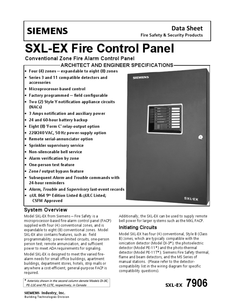 SXL-EX Fire Control Panel: Data Sheet | PDF | Light Emitting Diode | Relay