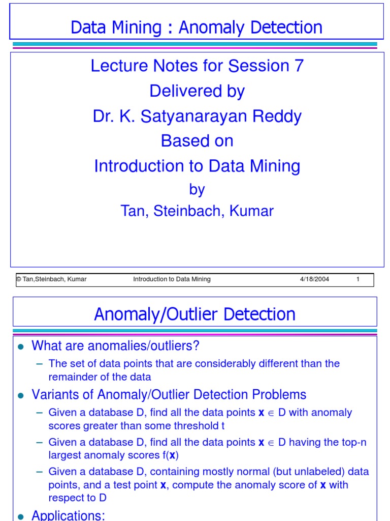BITS-WASE-DATA MINING-Session-07-2015 PDF | PDF | Outlier | Cluster Analysis