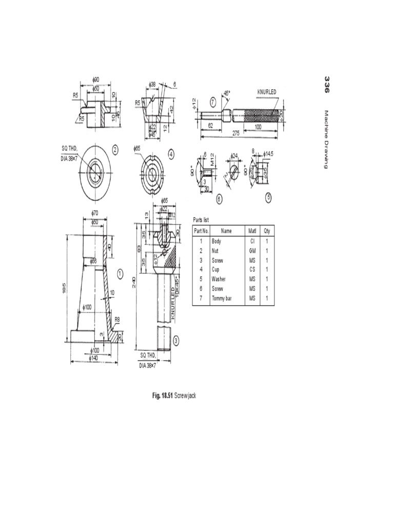 Parts list and diagram for screw jack assembly | PDF