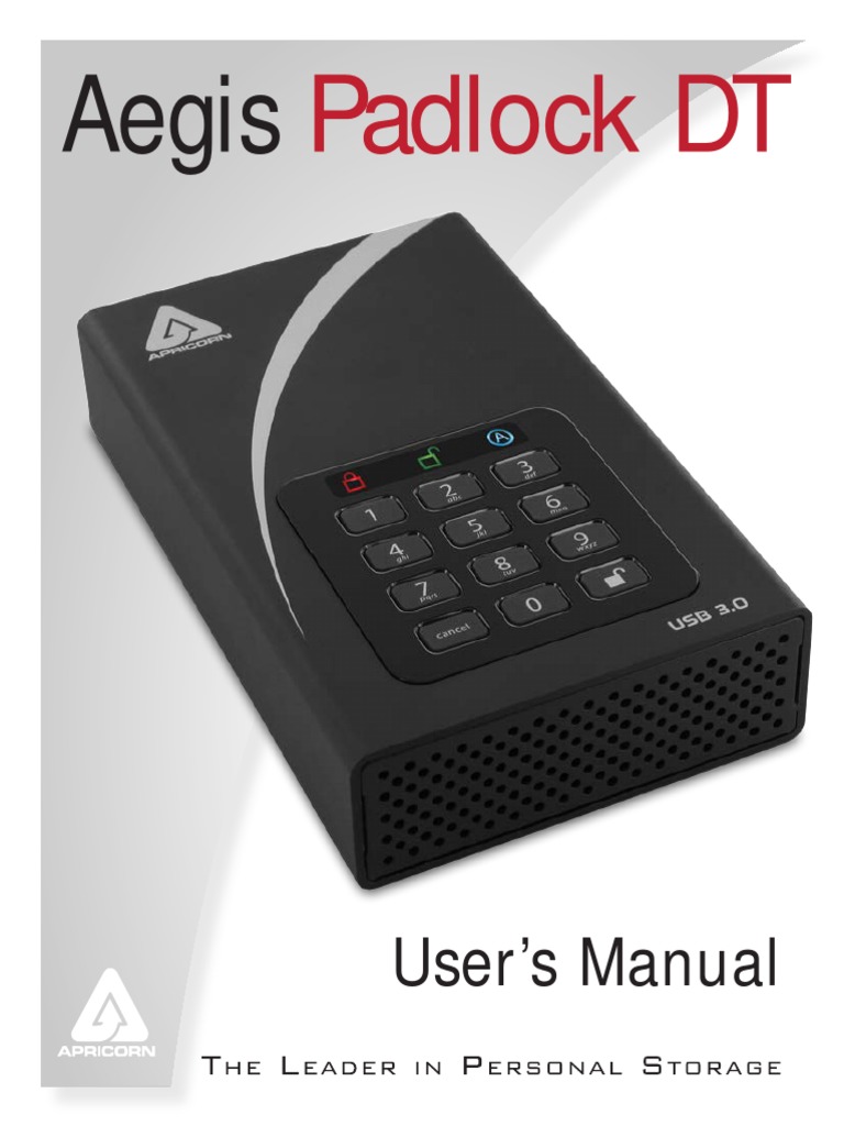 Aegis Padlock DT Manual | PDF | System Administrator | Password