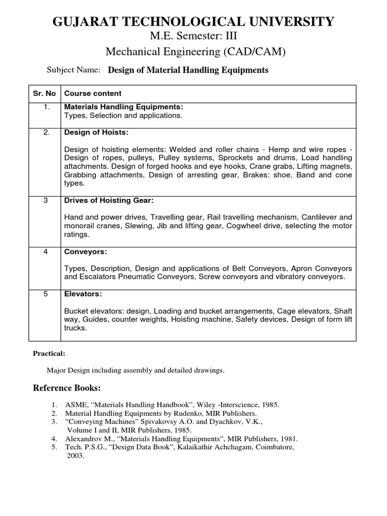 Design of Material Handling Equipments Design | PDF
