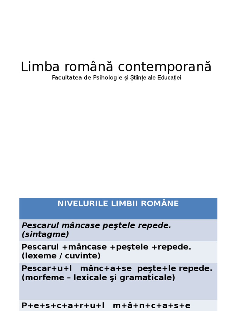 Limba Romana. Fonetica | PDF