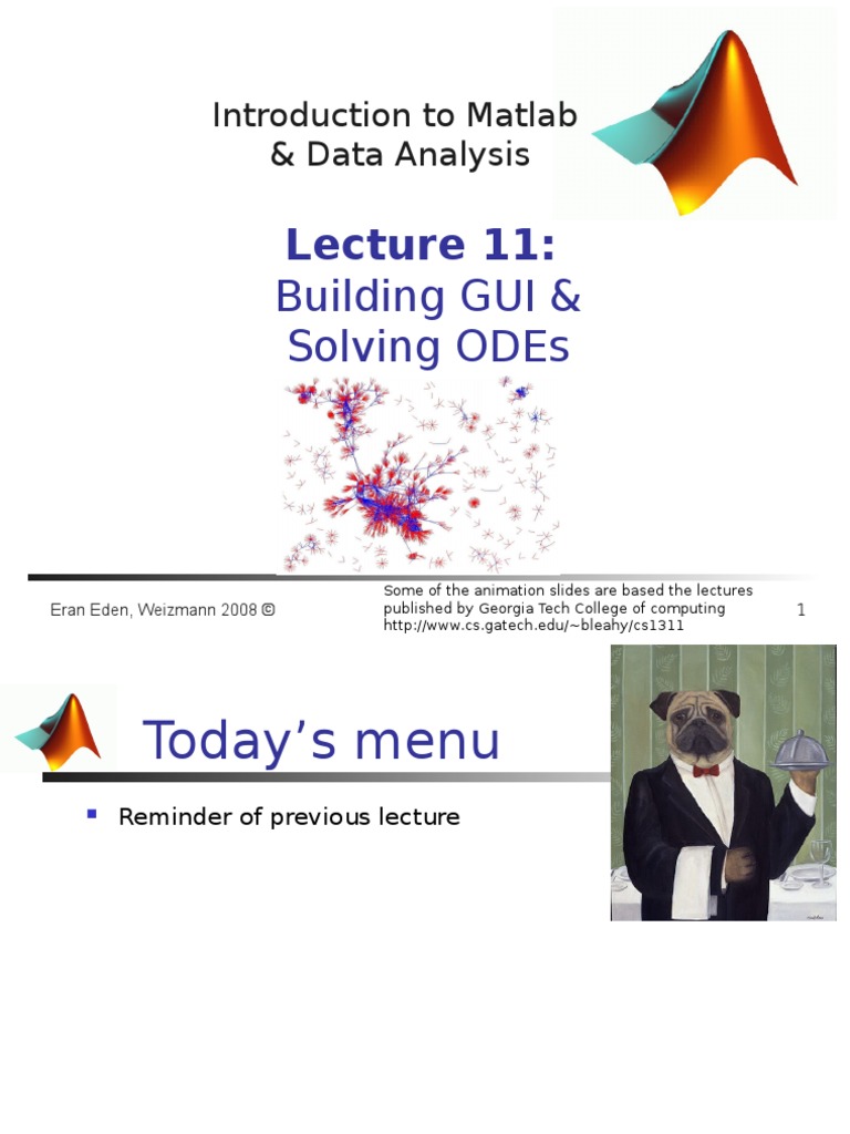 Building Gui & Solving Odes: Introduction To Matlab & Data Analysis ...