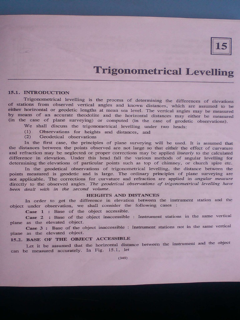 Height Object Trignometric Leveling | PDF