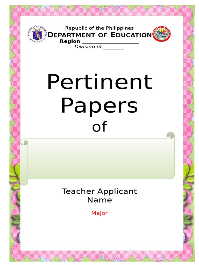 Pertinent Papers Front & Toc Format | PDF
