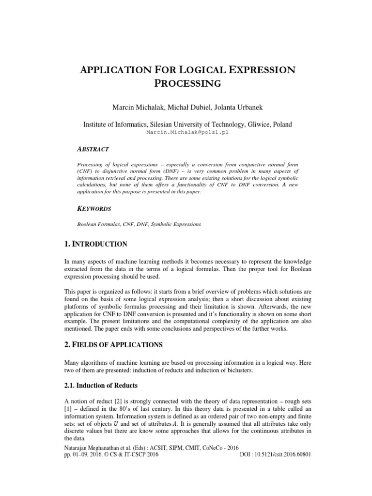 Application For Logical Expression Processing | PDF | Boolean Algebra ...