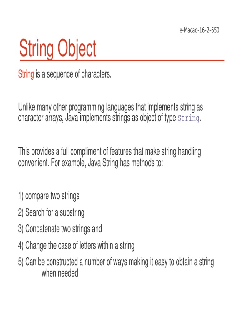 Java Strings Slides Pdf String Computer Science Method 0967