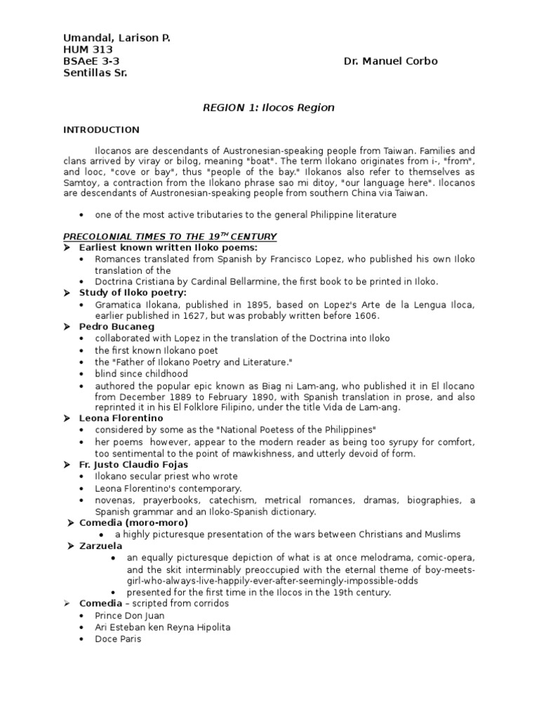 Literature of Different Regions | PDF | Philippines