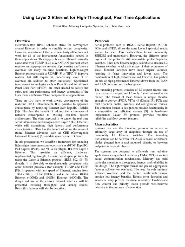 SFPDP Protocol | PDF | Communications Protocols | Ethernet