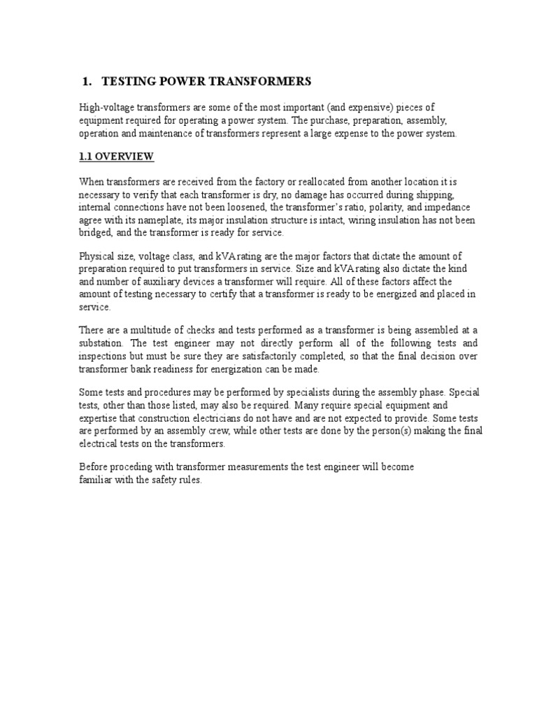 Xmer Testing | PDF | Transformer | Electrical Impedance