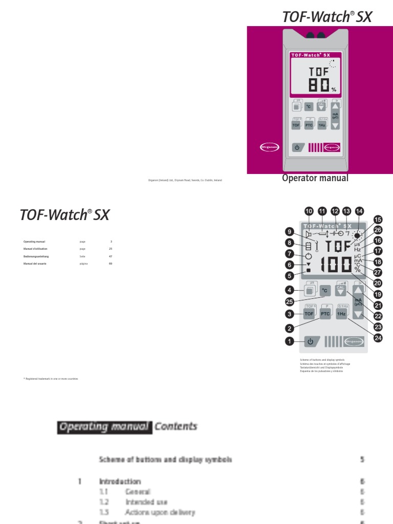 Bluestar Tof Watch SX User Manual | PDF | Anesthesia | Electrical ...