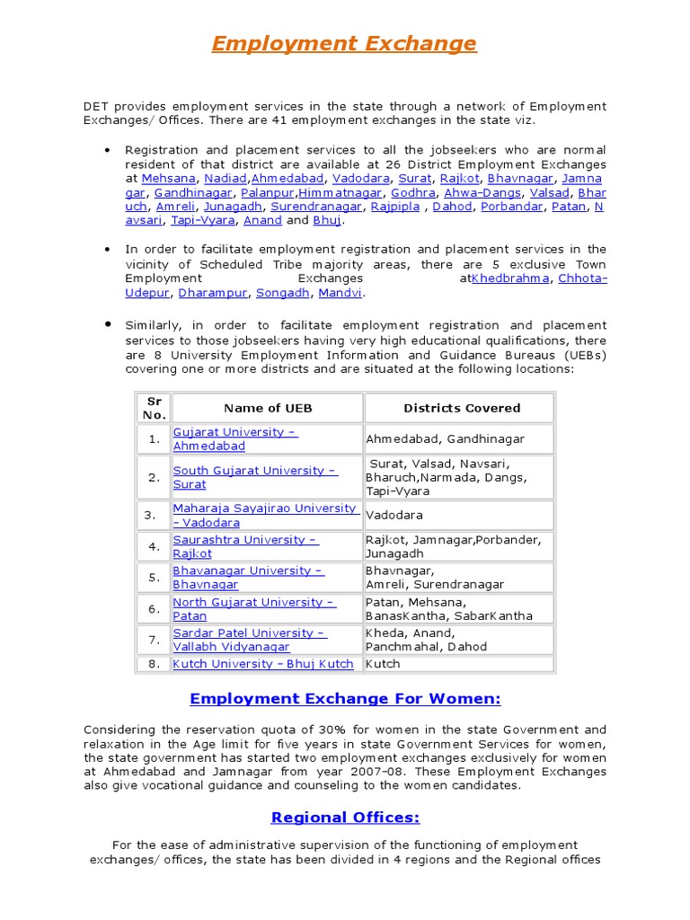 Employment Exchange | PDF | Gujarat | Recruitment