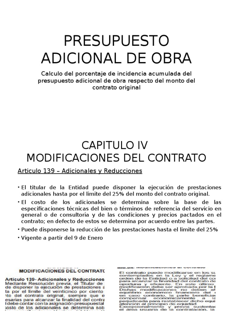 Presupuesto Adicional de Obra | PDF | Presupuesto | Gobierno