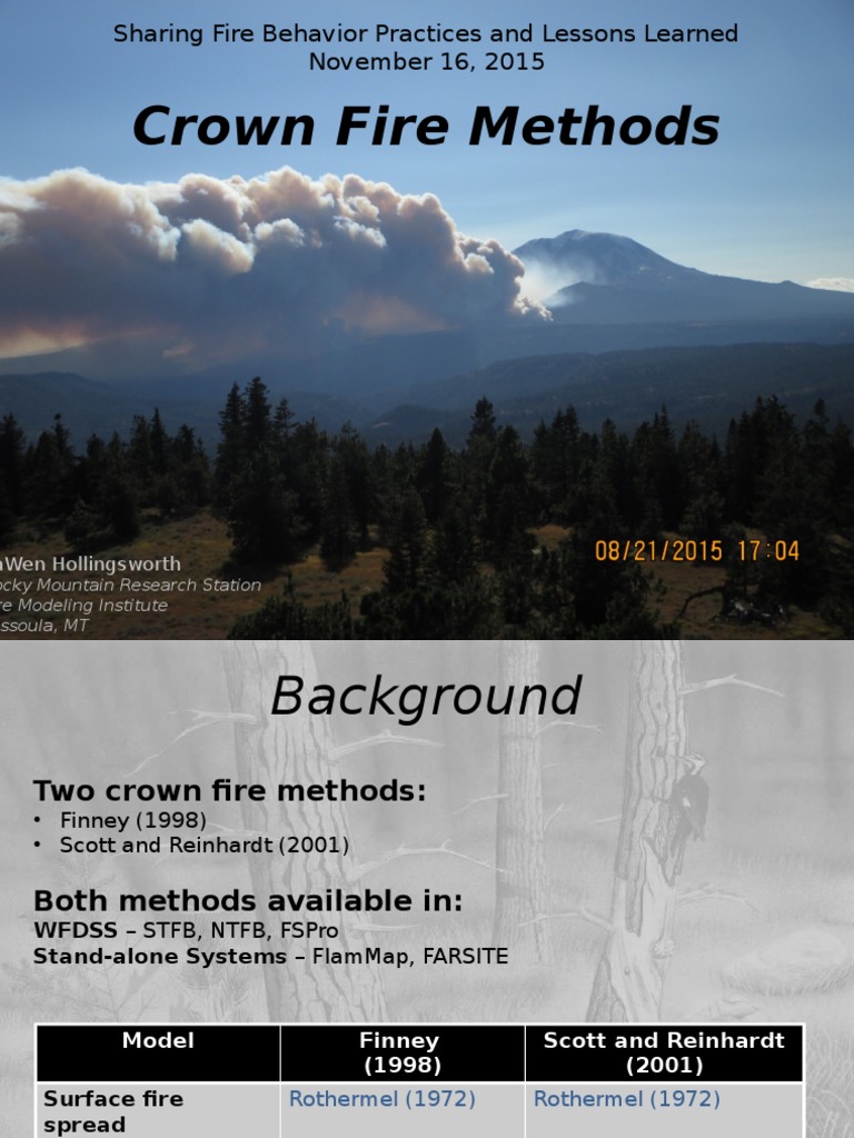Crown Fire Methods: Lawen Hollingsworth | PDF | Wildfire | United ...